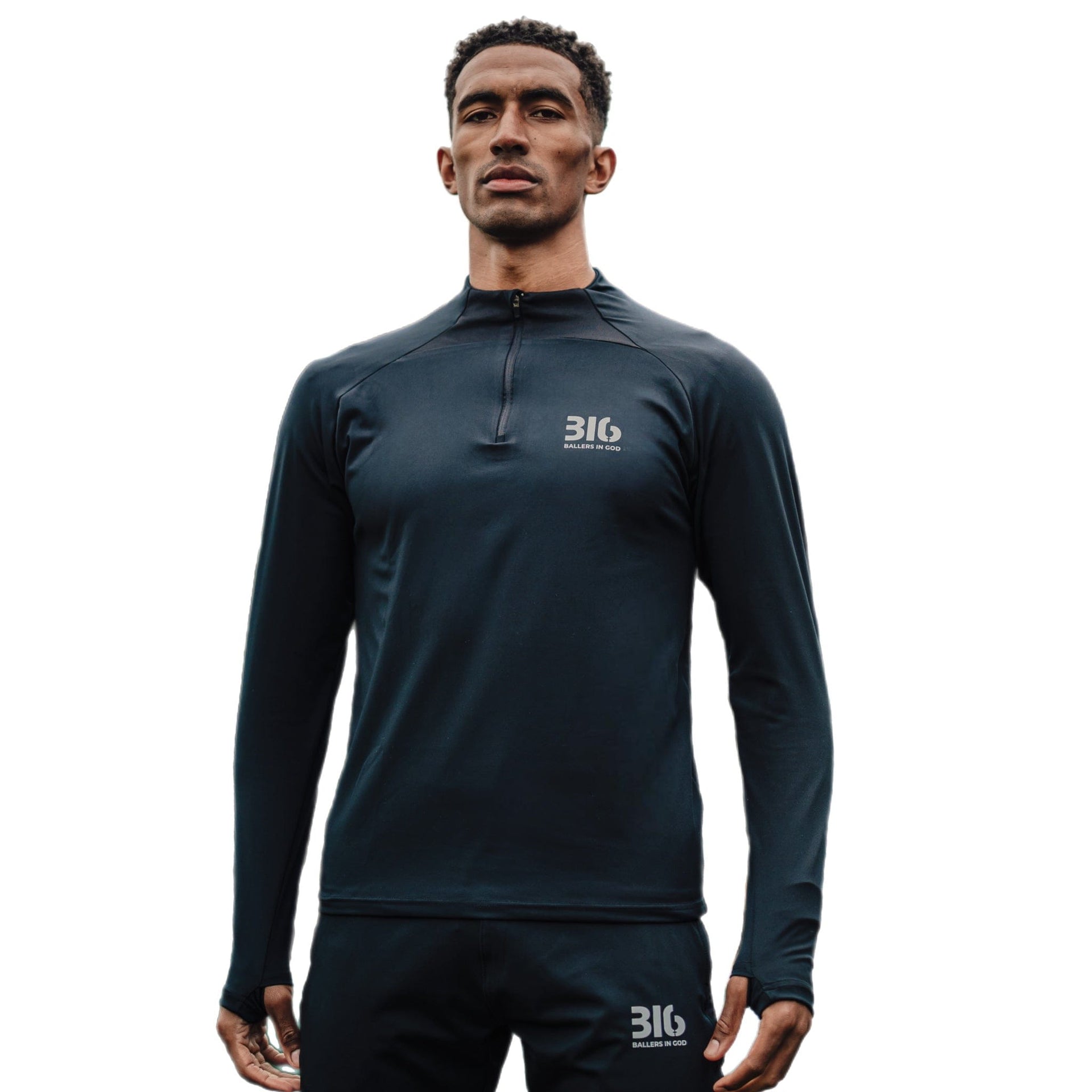Ballers In God Performance Training QZ Top (Black/Grey) - Ballers in God